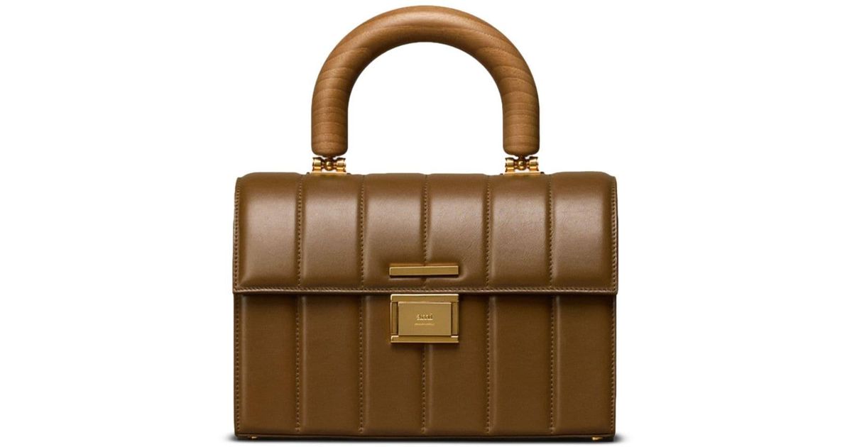 Ami Paris Déjà-Vu Quilted Leather Tote Bag in Brown | Lyst