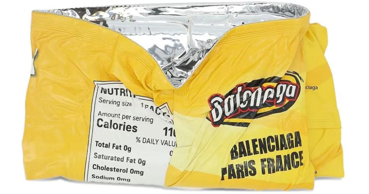 Balenciaga Chips Clutch Bag in Yellow | Lyst