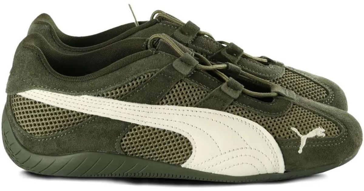 PUMA Speedcat Go Suede Mesh Sneakers in Green | Lyst