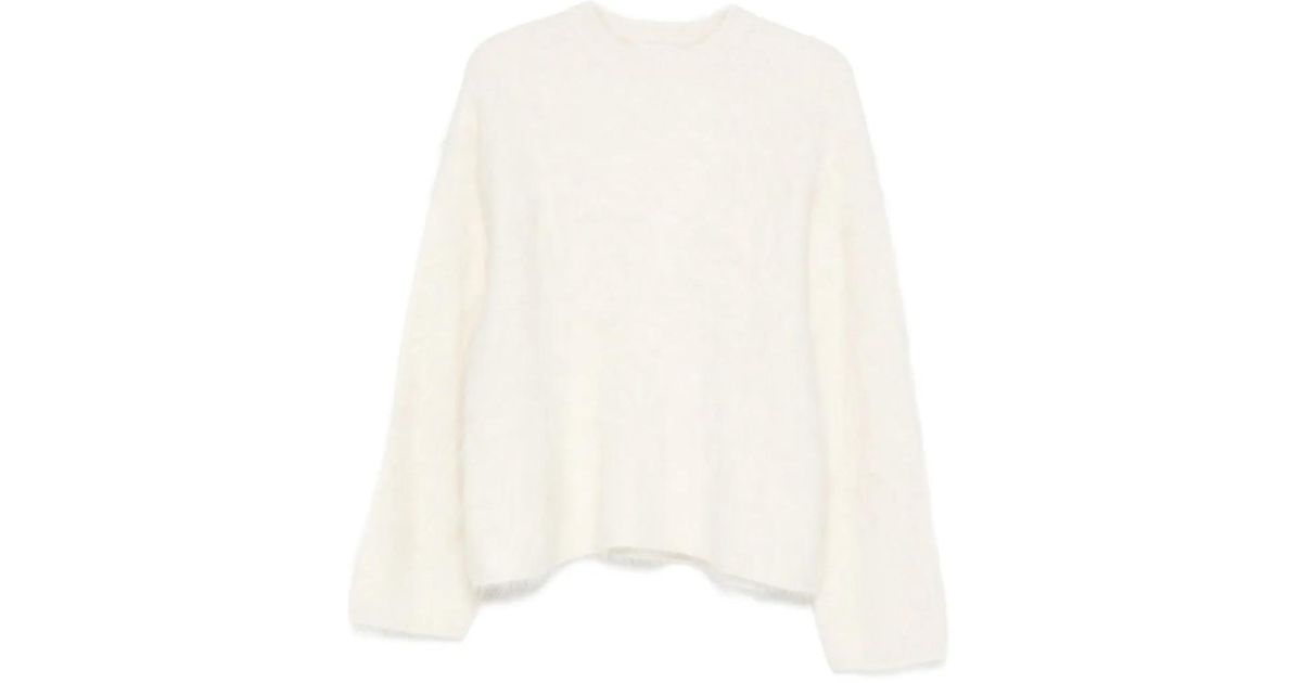Soft Goat Long-Sleeve Crew-Neck Knitwear in White | Lyst UK