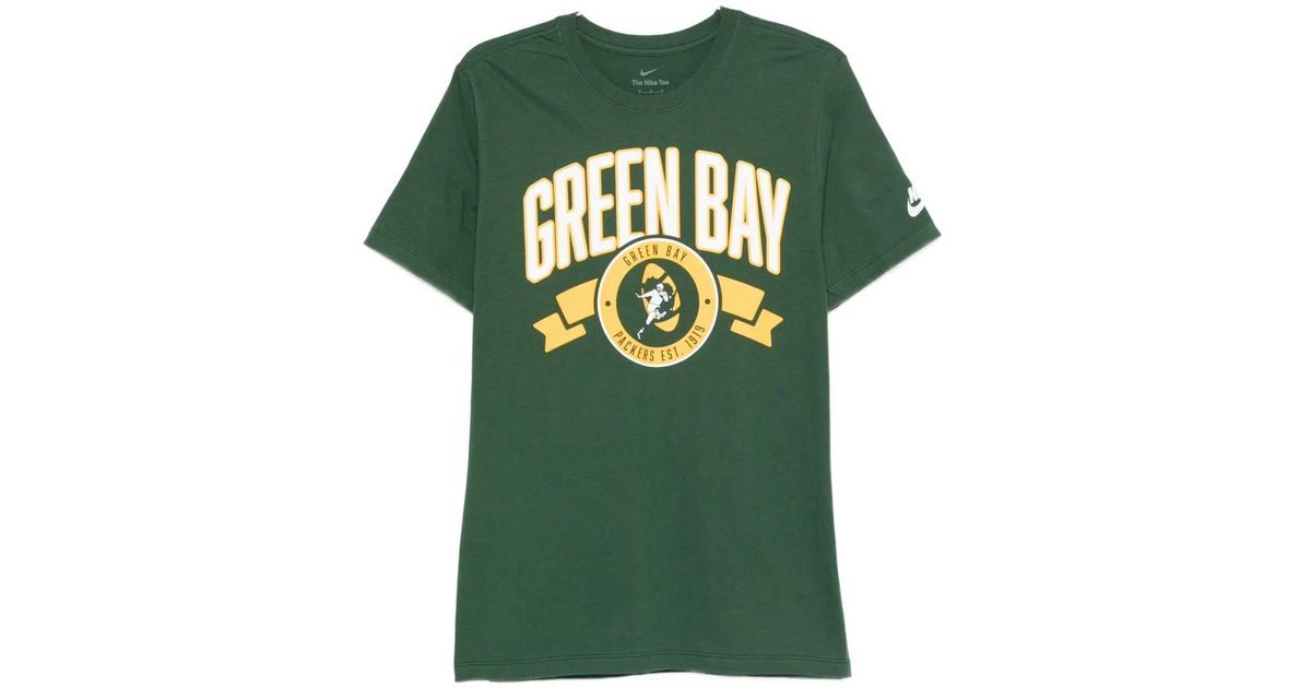 Nike Graphic-Print T-Shirt in Green for Men | Lyst UK