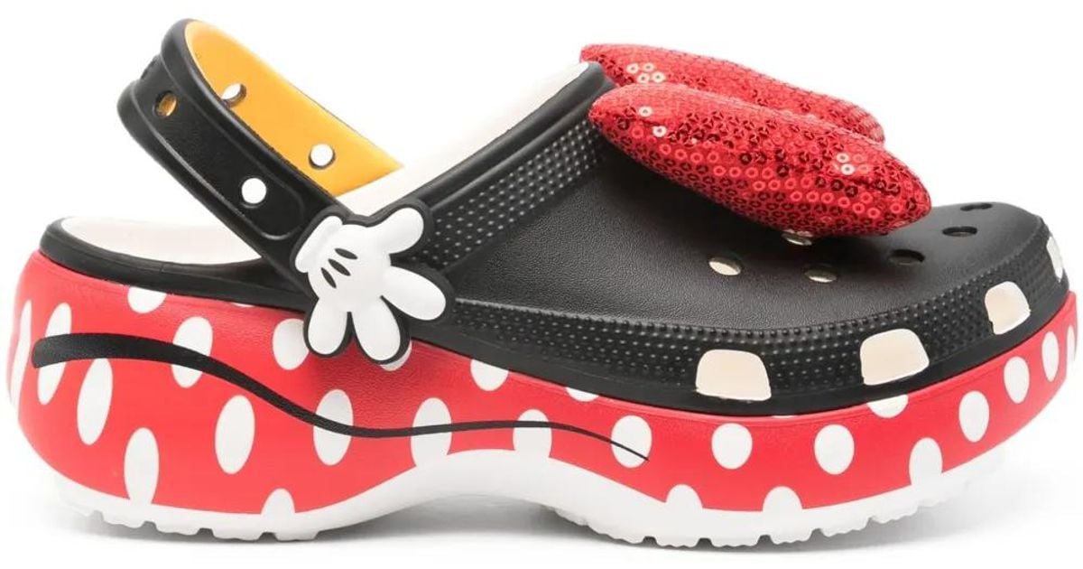 Crocs™ X Disney Minnie Mouse Classic Platform Clog Mules in Red | Lyst UK