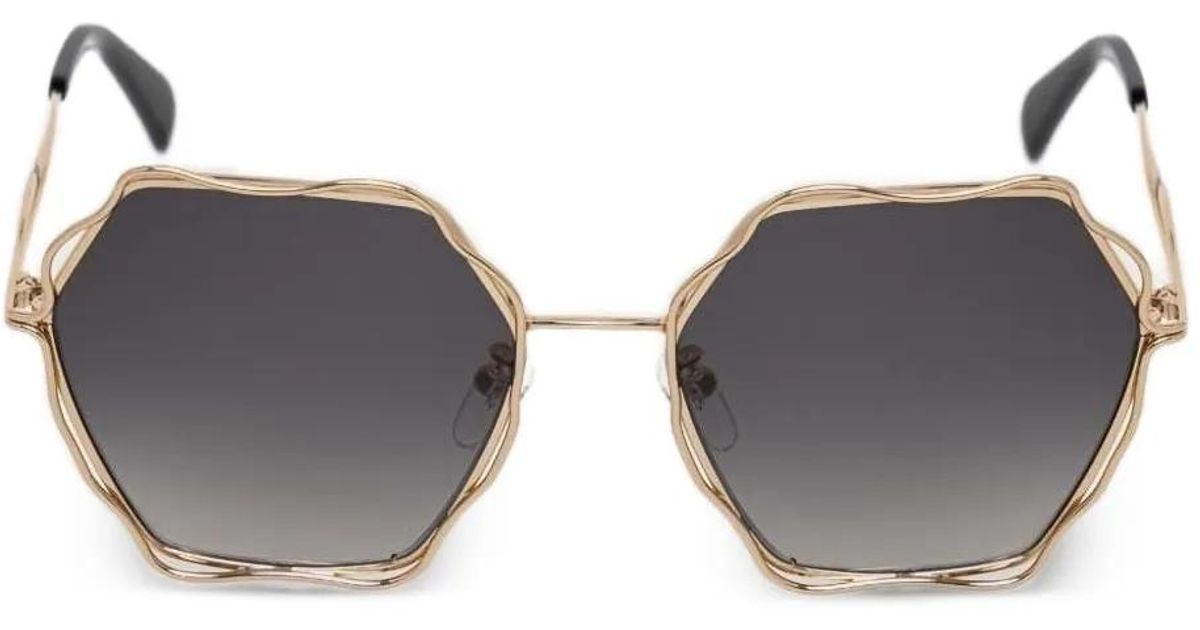 Tous Geometric-Frame Temple-Detail Sunglasses in Metallic | Lyst UK