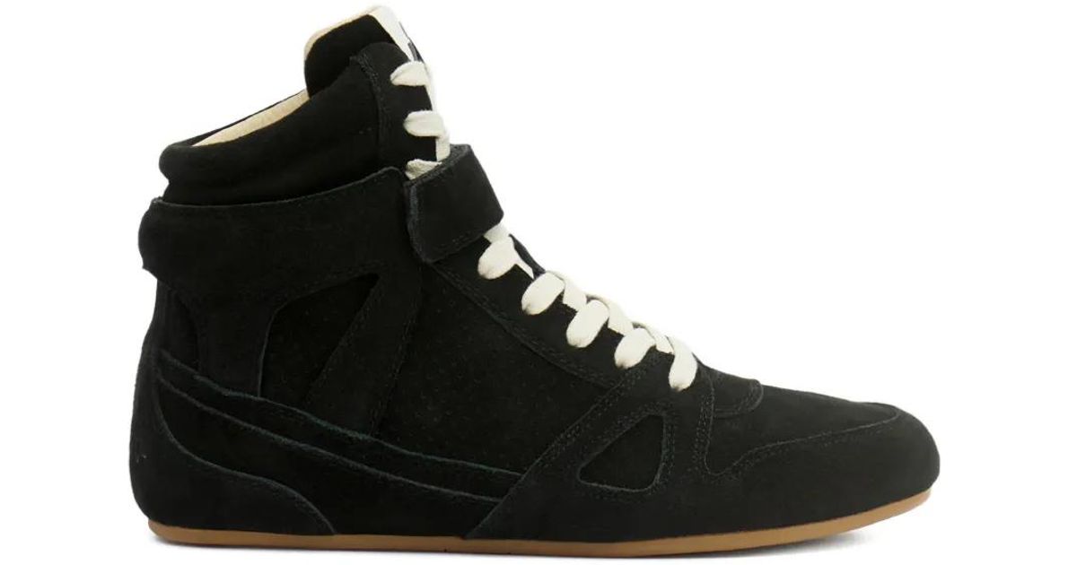 Isabel Marant Senny High Leather Sneakers in Black | Lyst UK