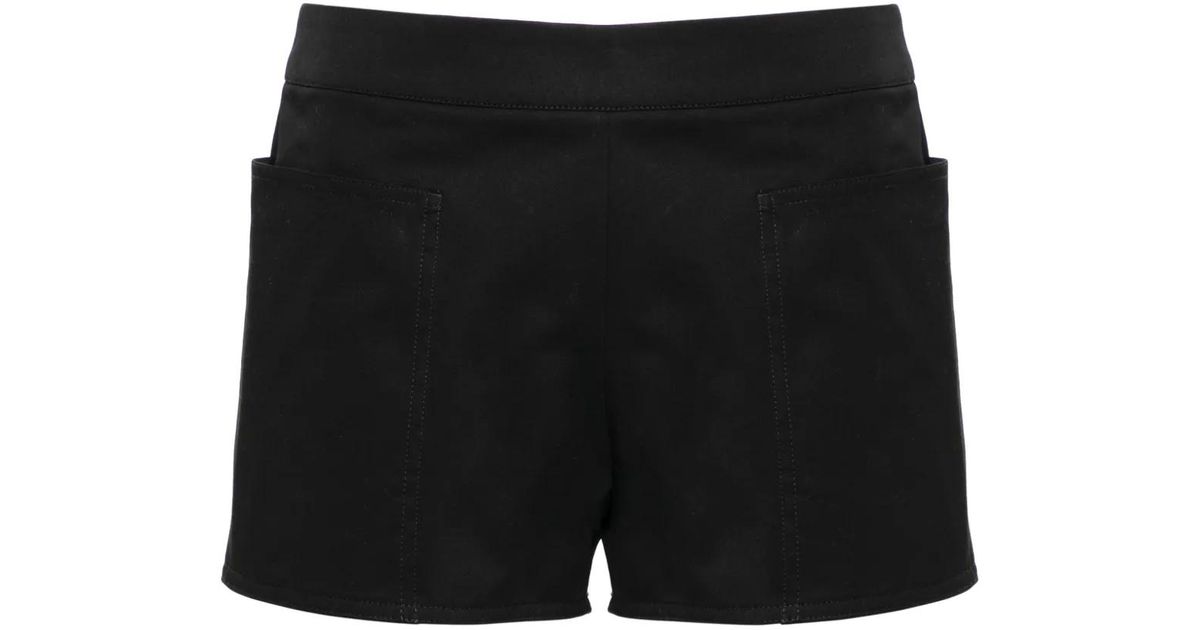 Max Mara Mid-Rise Gabardine Shorts in Black | Lyst