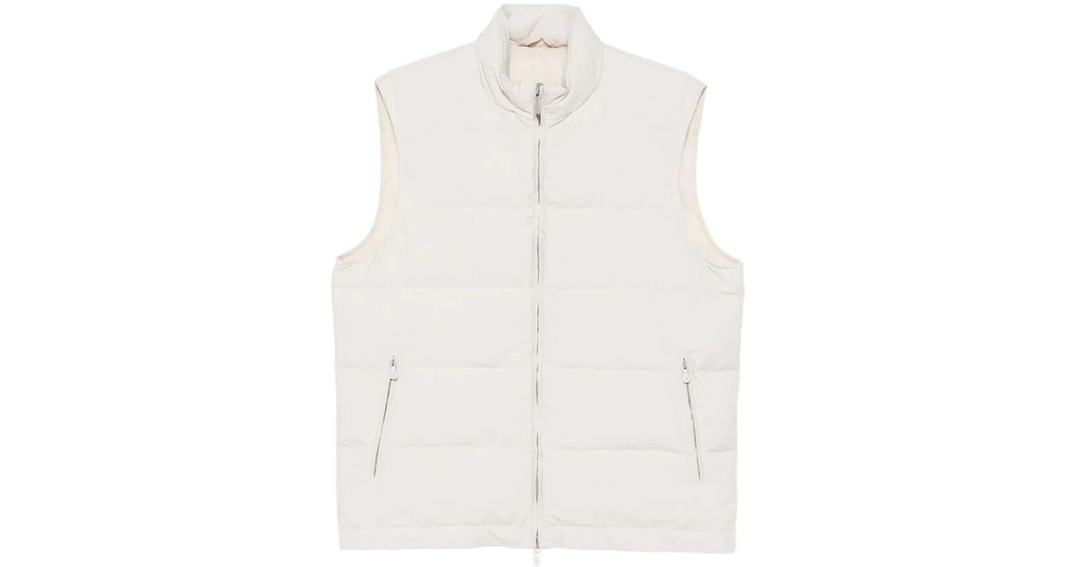 Eleventy Quilted Zip-Front Vest in White for Men | Lyst UK