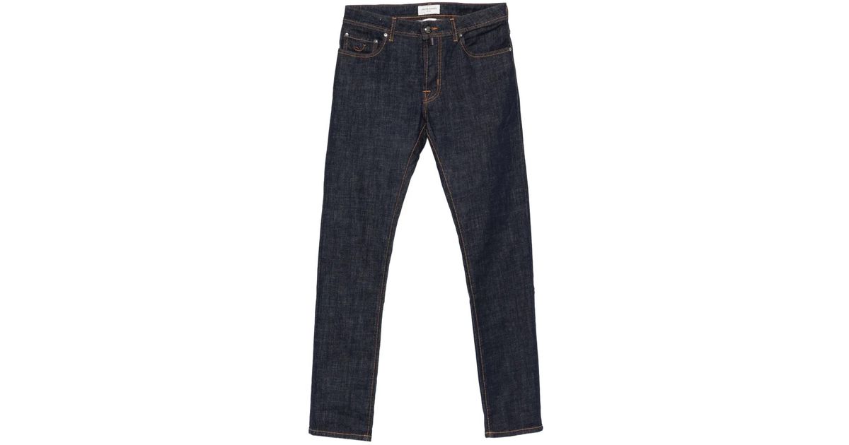 Jacob Cohen Straight Leg Denim Jeans With Classic Five-Pocket Design in ...