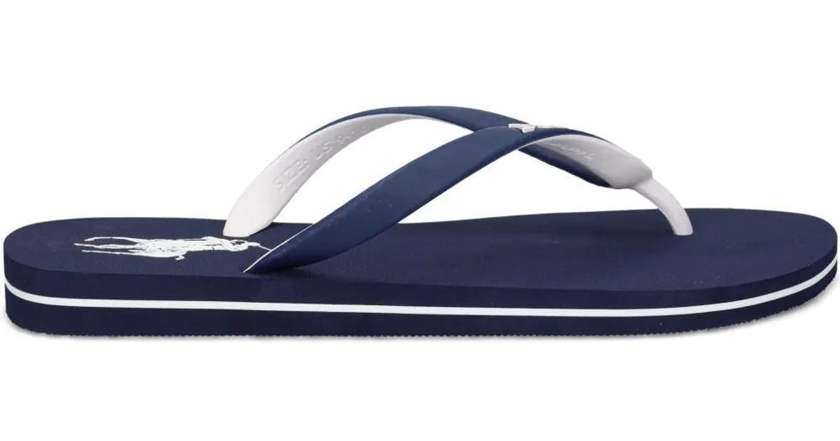 Polo Ralph Lauren Bolt Big Pony Flip Flops in Blue for Men | Lyst UK