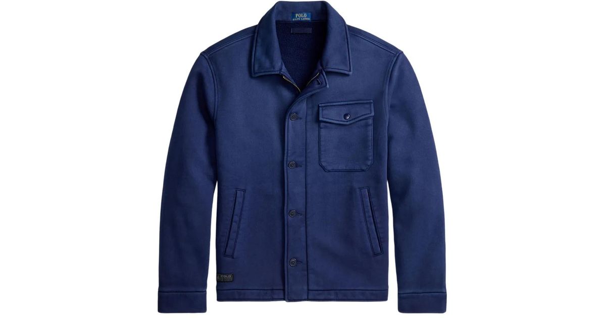 Polo Ralph Lauren Button-Fastening Jacket in Blue for Men | Lyst