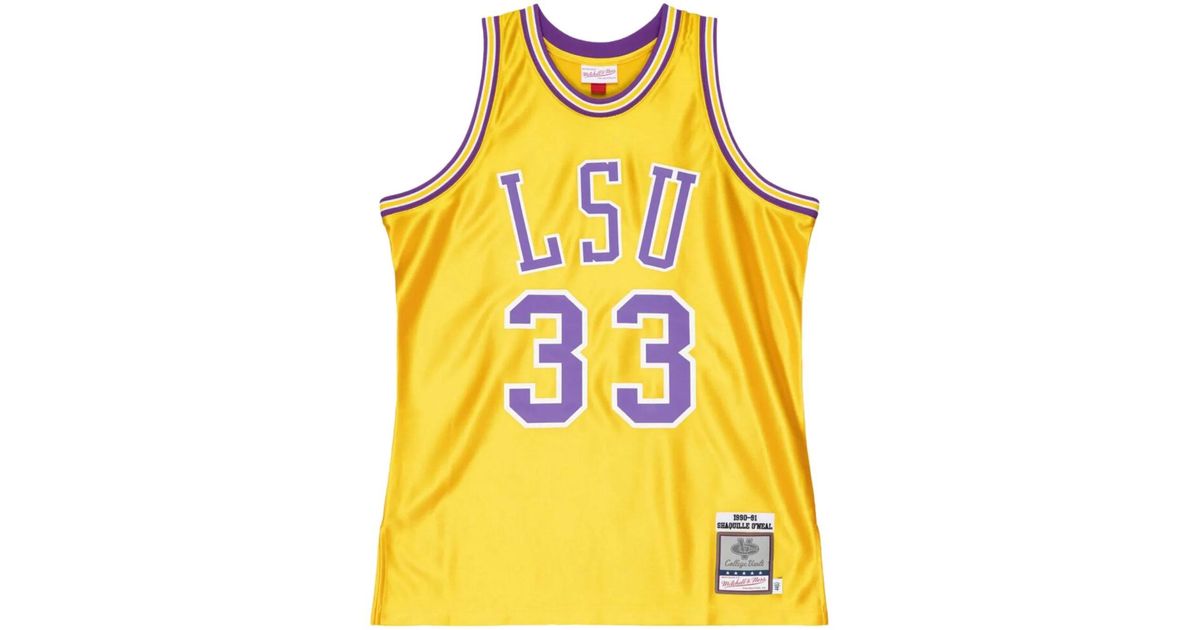 Mitchell & Ness "Ncaa Lsu Tigers 1990 Shaquille O'Neal" Home Jersey in ...