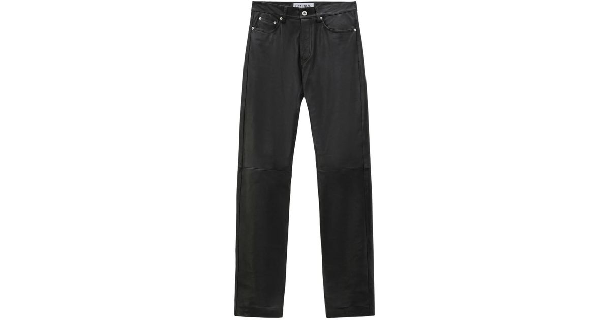 Loewe Leather-Panel Trousers in Black for Men | Lyst
