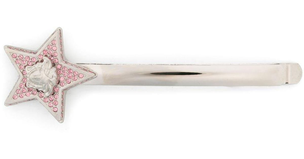 Versace Star-embellished Hair Pin in White | Lyst
