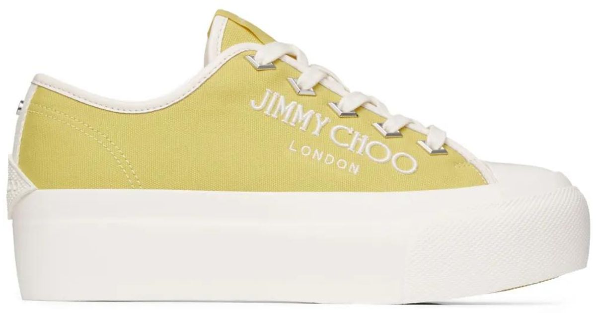 Jimmy Choo X Sunbleached Palma Maxi Logo-Embroidered Canvas Low-Top ...