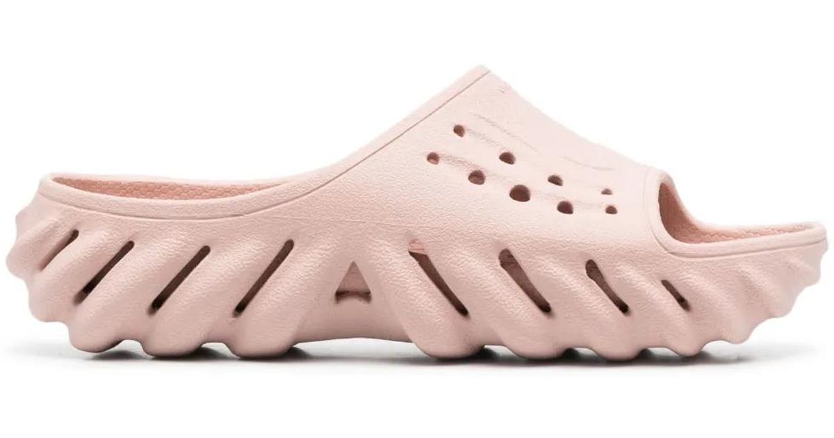 Crocs™ Echo Perforated Slides in Pink | Lyst