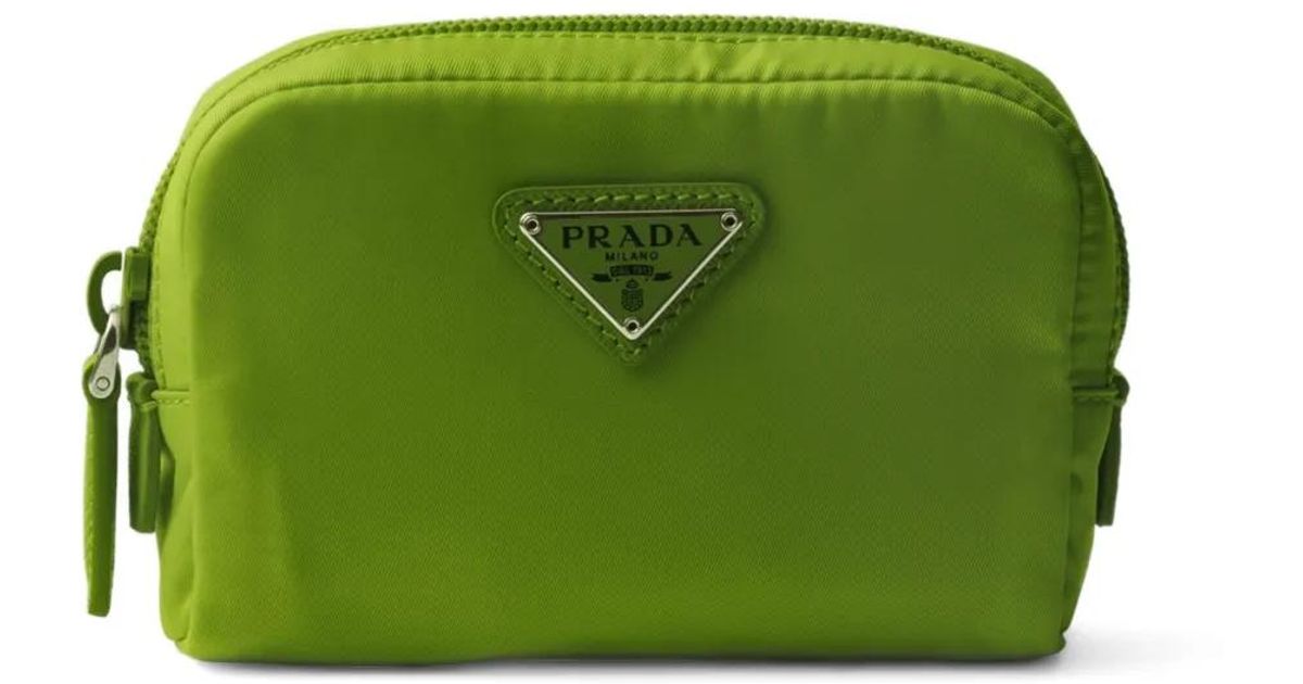 Prada Re-Nylon Zippered Cosmetic Pouch in Green | Lyst