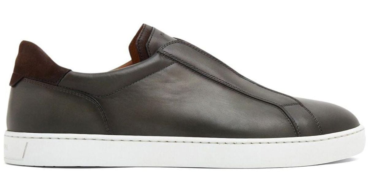 Magnanni Costa Slip-on Leather Sneakers in Brown for Men | Lyst