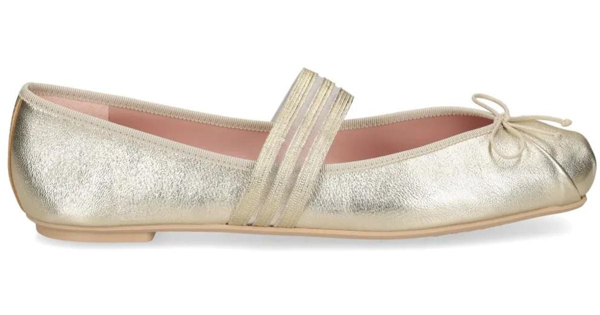 Pretty Ballerinas Kristen Metallic Ballet Flats in White | Lyst
