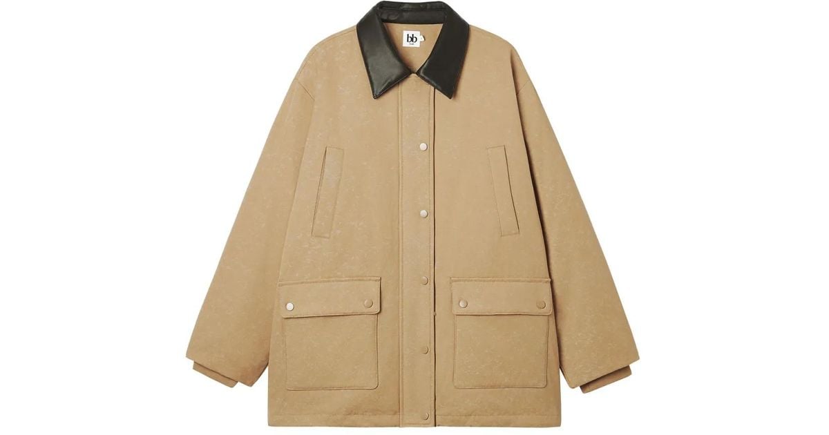 B+ AB Collared Front-Pockets Jacket in Natural | Lyst UK