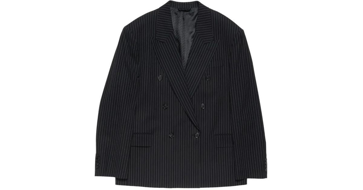 Acne Studios Pinstripe Double-Breasted Jacket in Blue for Men | Lyst UK