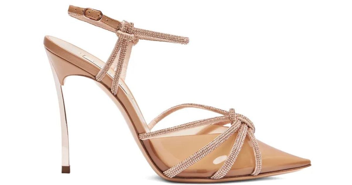 Casadei Blade Rhinestone Pumps in White | Lyst UK