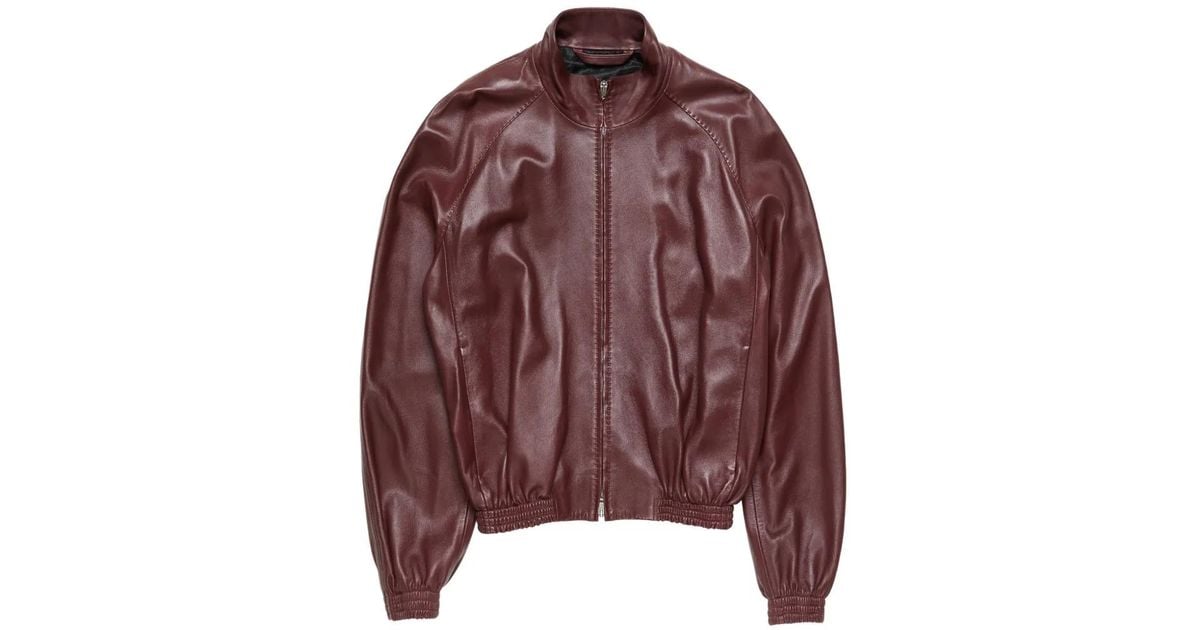 Acne Studios Full-Zip Leather Jacket in Brown for Men | Lyst UK