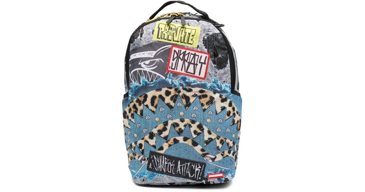 Sprayground Paneled Backpack in Gray for Men | Lyst