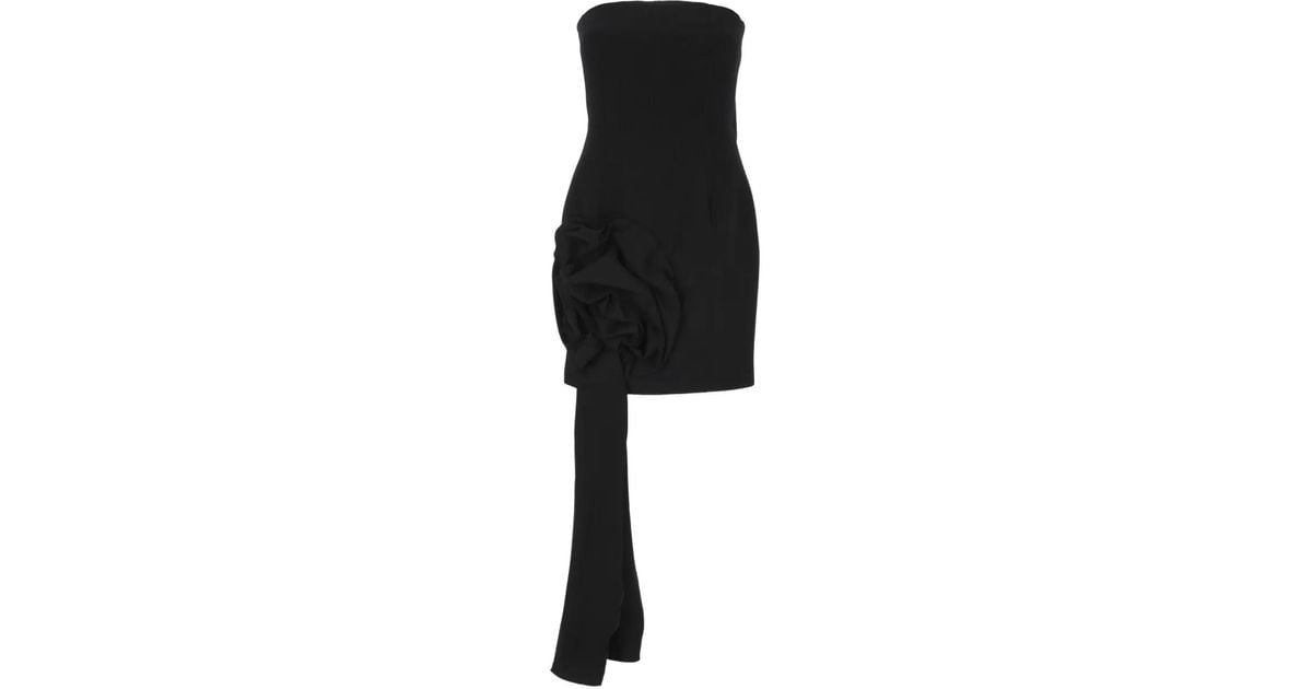 Marella Rosette Strapless Dress in Black | Lyst UK
