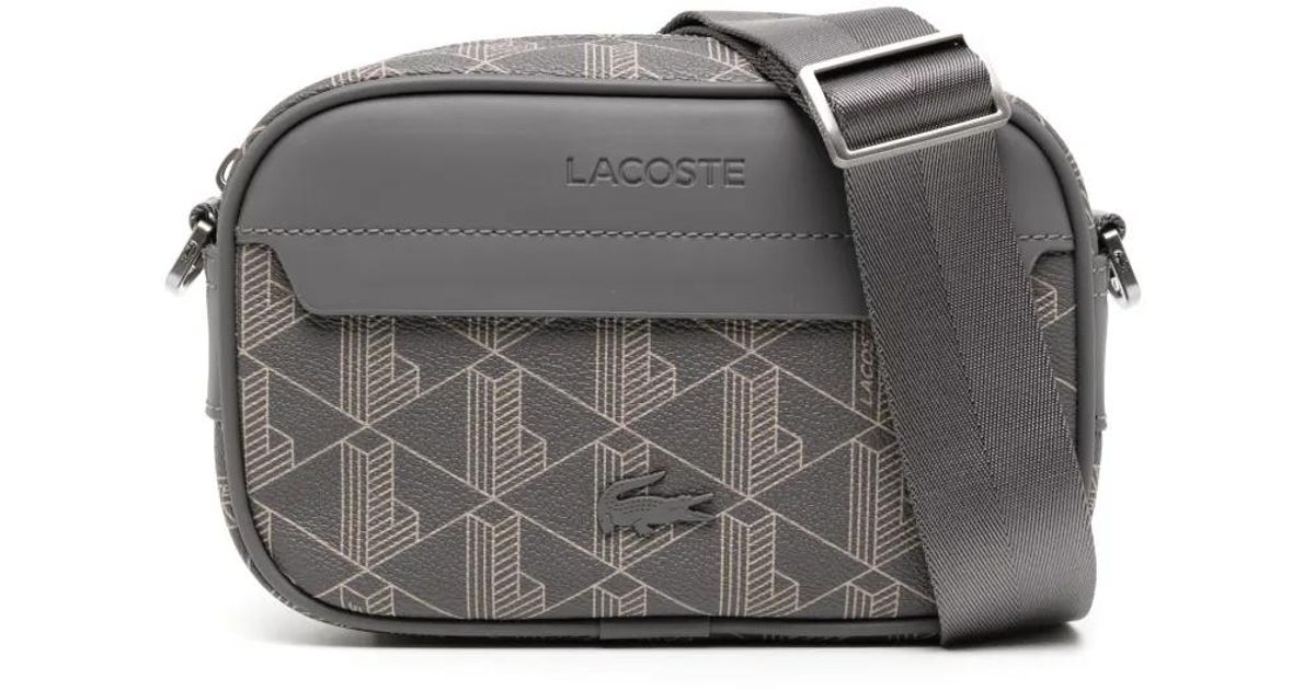 Lacoste Embossed Logo Messenger Bag in Gray for Men | Lyst