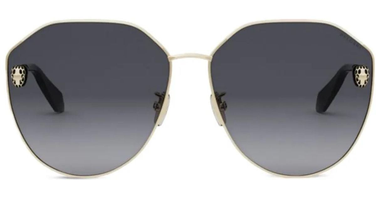 BVLGARI Hexagon-Frame Sunglasses in Blue | Lyst UK