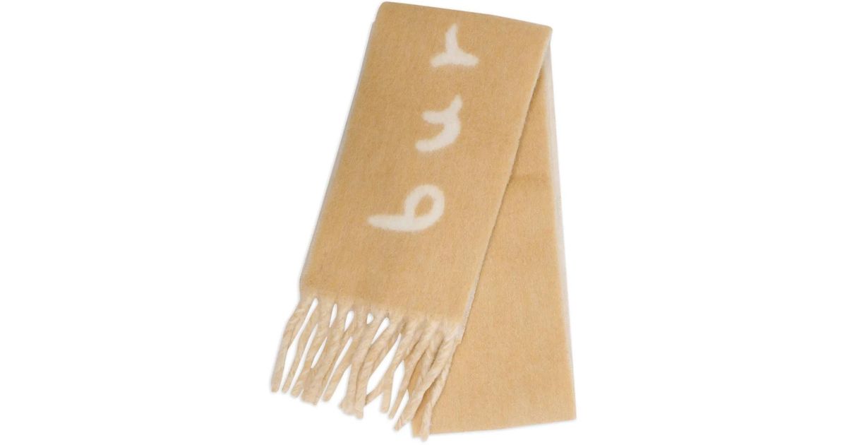 Burberry Logo-Intarsia Reversible Scarf in Natural | Lyst UK