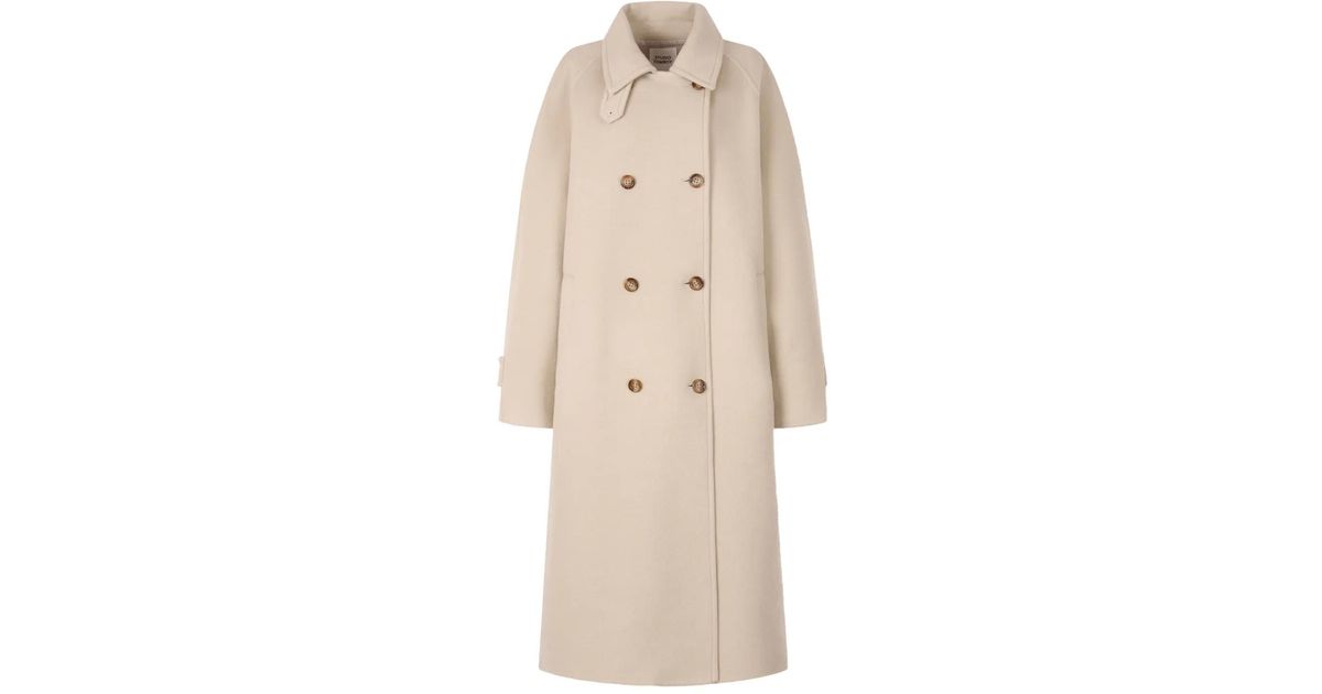 Studio Tomboy X Balmacaan Double-Breasted Button-Up Coat in Natural ...