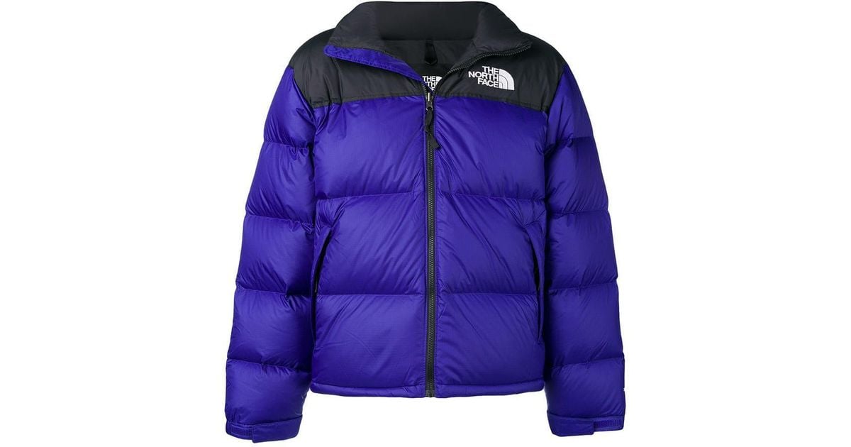 The North Face Two-tone Puffer Jacket in Blue for Men | Lyst