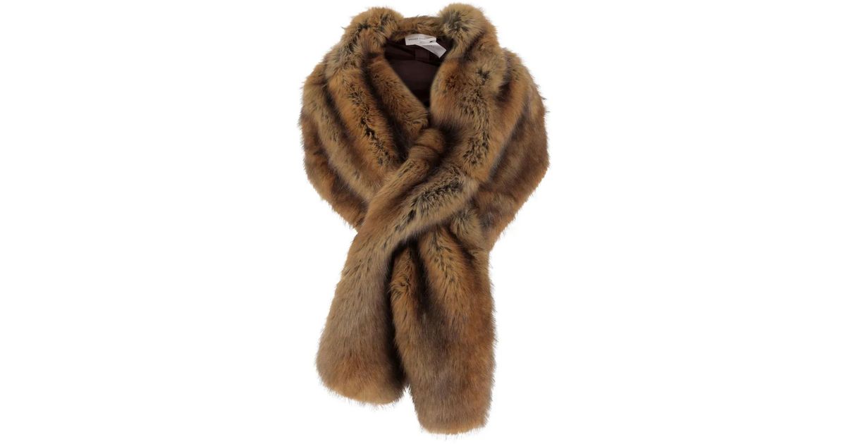 Niccolò Pasqualetti Faux-Fur Stole in Brown | Lyst UK