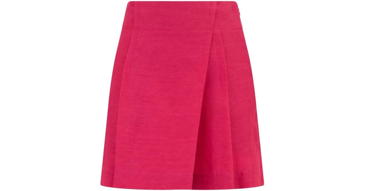 Alberta Ferretti Wrap-Design Pleated Skorts in Pink | Lyst UK