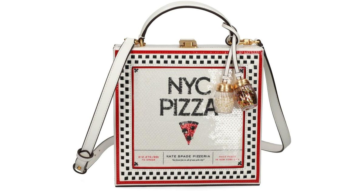 Kate Spade Slice 3D Pizza Box Tote Bag in White | Lyst Australia