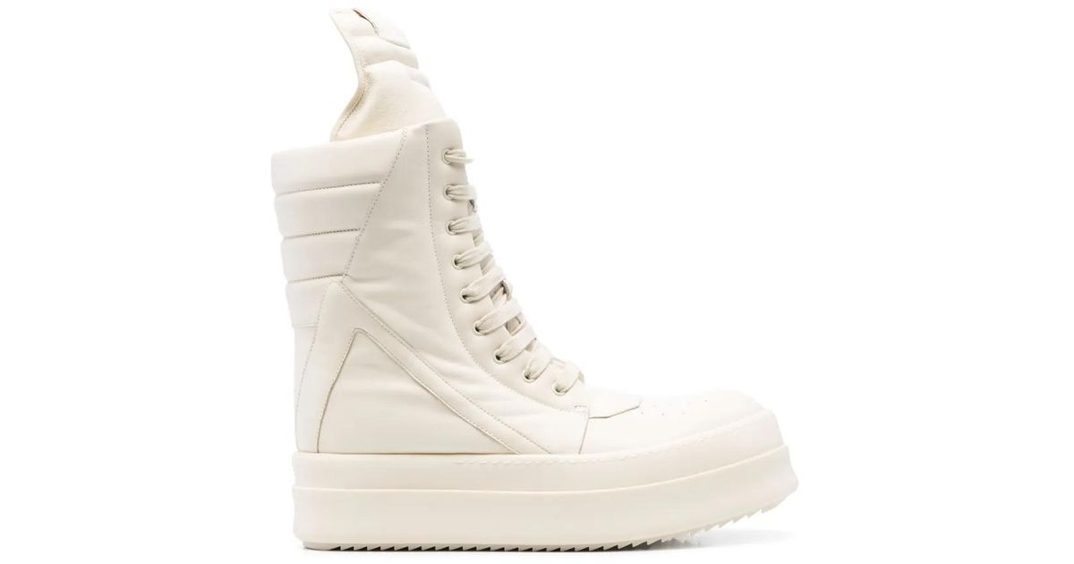 Rick Owens Mega Geobasket Sneakers in Natural for Men | Lyst