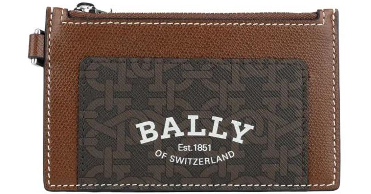 Bally Logo Print Cardholder in White for Men | Lyst UK