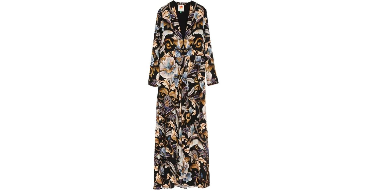 FARM Rio Snake Garden Floral-Print Dress in Black | Lyst UK