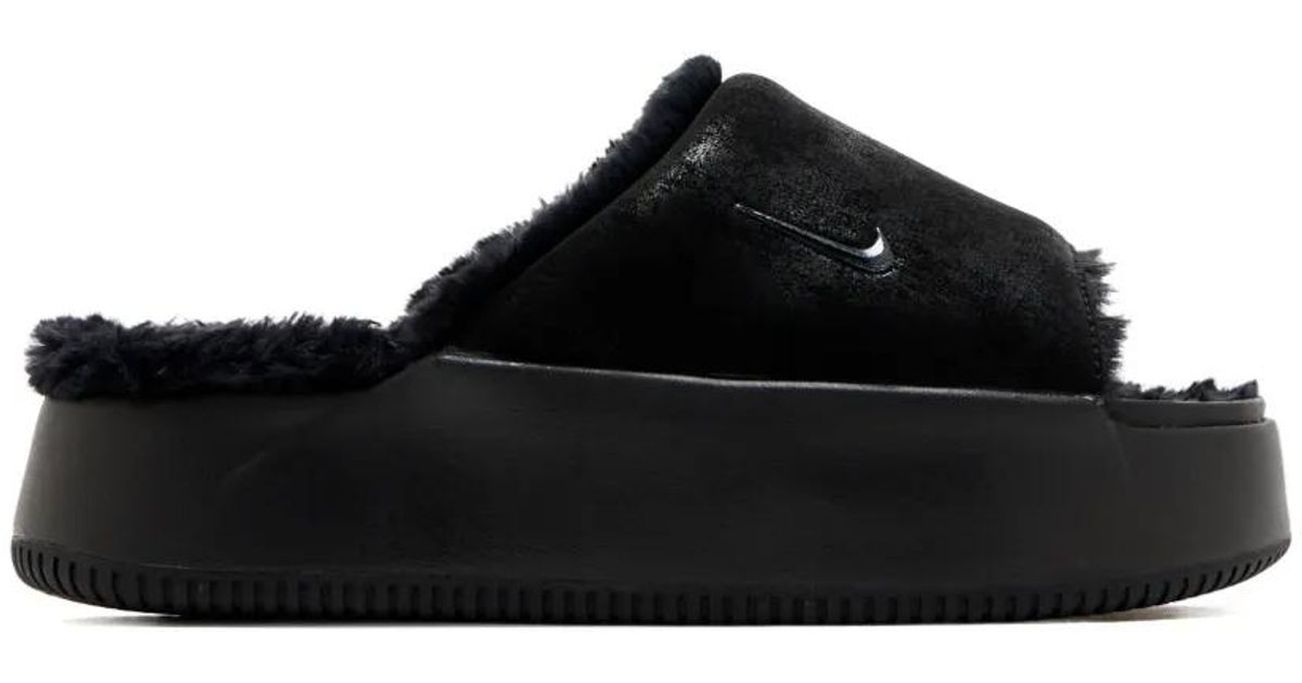 Nike Calm Elevation Logo-Plaque Sandals in Black | Lyst