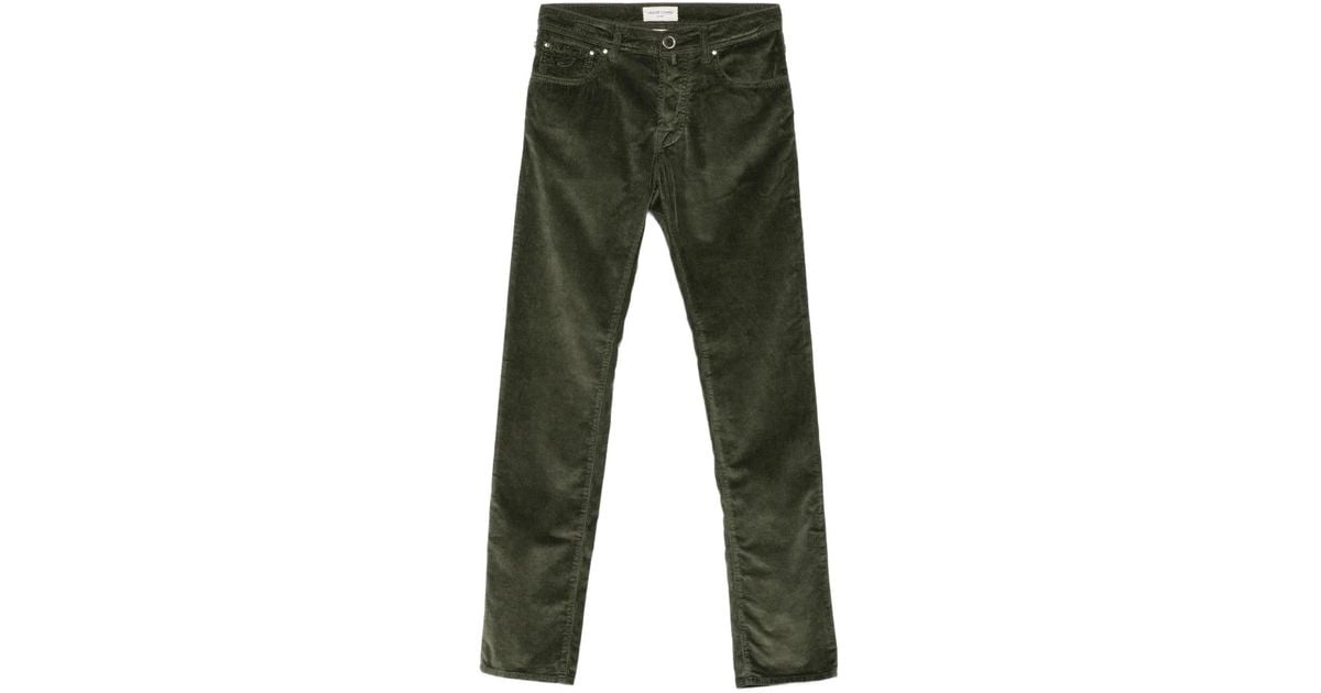 Jacob Cohen Corduroy Straight-Leg Trousers in Green for Men | Lyst