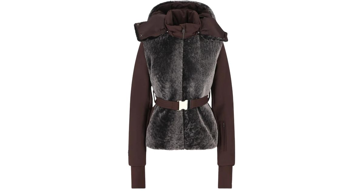 Fendi Shearling Padded Jacket in Black | Lyst