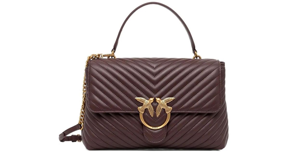 Pinko Love Lady Puff Chevron-Quilted Satchel in Purple | Lyst UK
