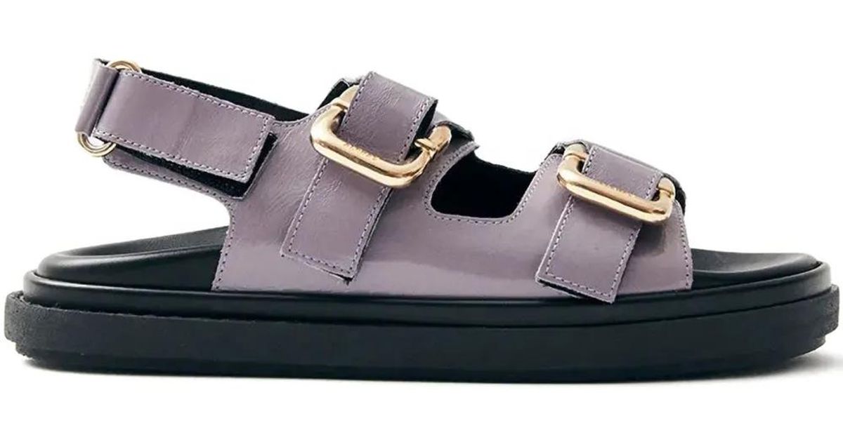 Alohas Harper Buckled Slingback Sandals in Blue | Lyst