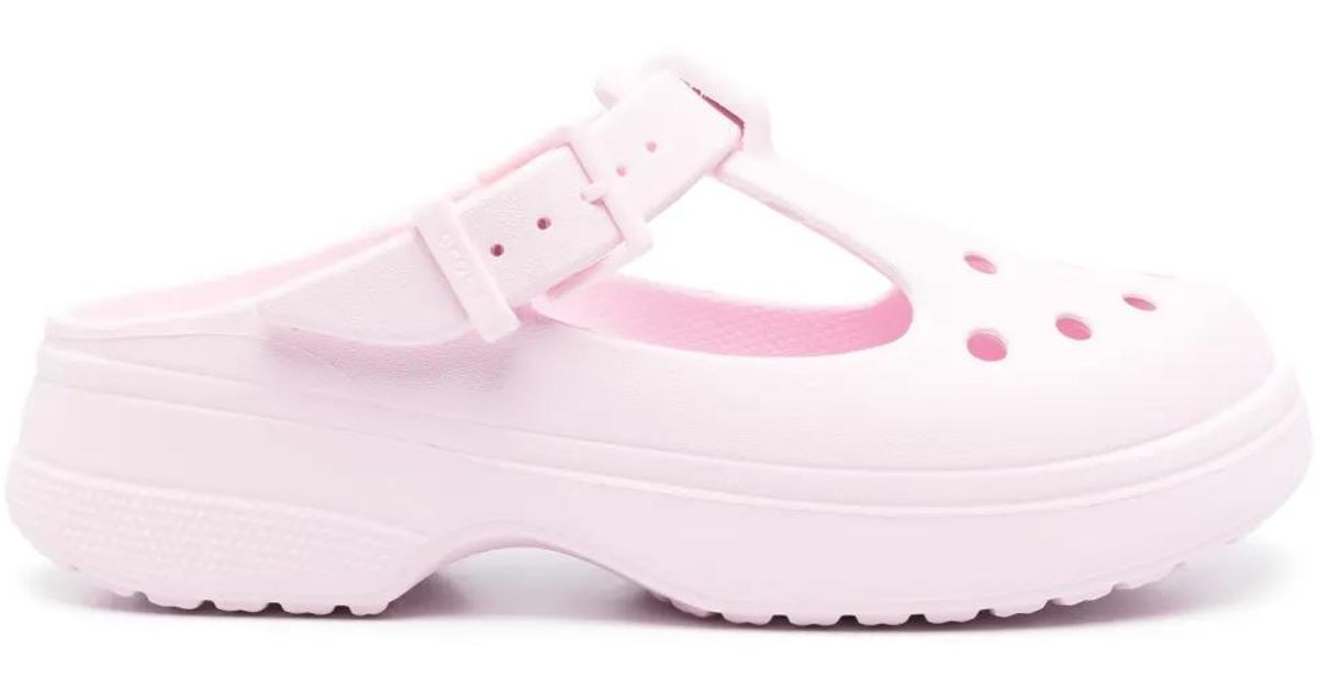 Crocs™ Classic Mary Jane Clog Slides in Pink | Lyst