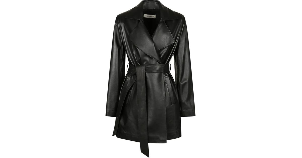 Nour Hammour Kerri Belted Jacket in Black | Lyst UK