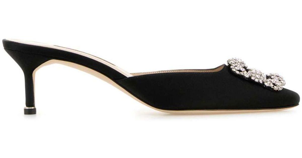 Manolo Blahnik 50Mm Hangi Mules in Black | Lyst