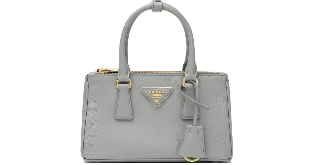 Prada Galleria Mini Bag Light in Grey | Lyst UK