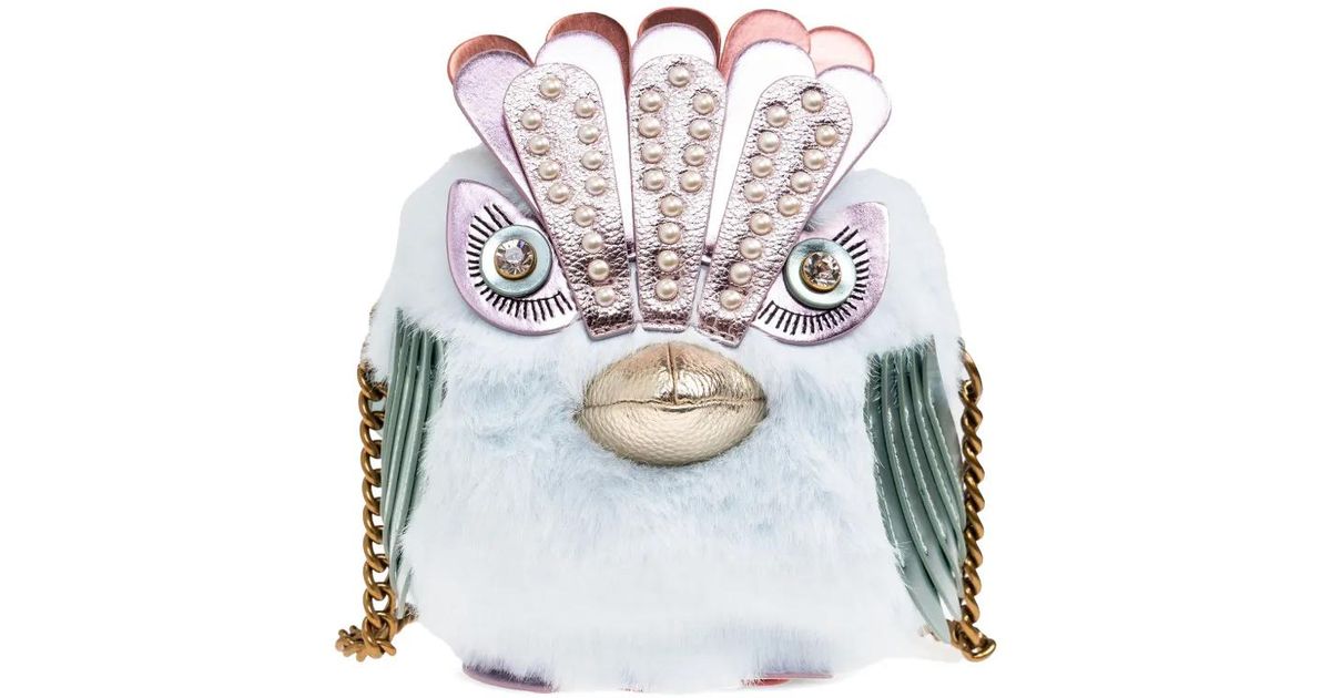 Kurt Geiger Pom Pom Eagle Mini Bag in White | Lyst UK