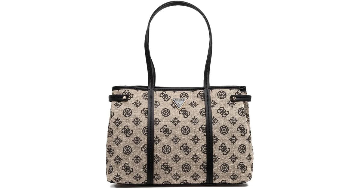 Guess Beyza Monogram-Print Tote Bag in Black | Lyst