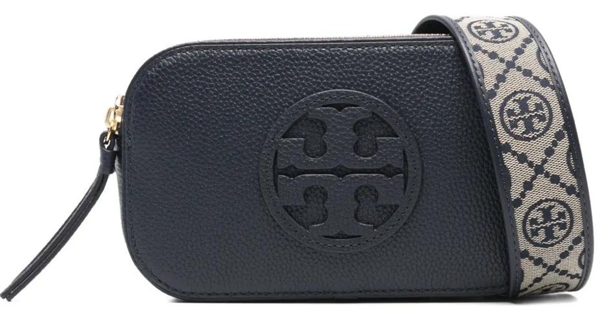 Tory Burch Logo Strap Cross Body Bag in Blue | Lyst